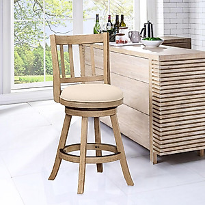 Boraam Sheldon Counter Height Stool, 24-Inch, 1-Pack, Driftwood Wire-Brush and Oatmeal