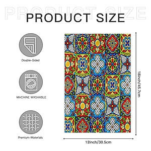 Double-sided garden flag Mexican Talavera Ceramic Tile Pattern Outdoor Flag Garden Flag Yard Outdoor Decoration （12×18in）.