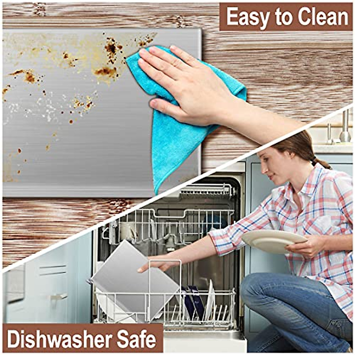 Matoyo Universal Magnetic Knife Block without Knives, Stainless Steel Kitchen Knife Holder with Dual Magnet Storage, Smart Blade Protection Knife Storage (Solid Base)