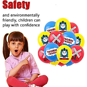 HANJIEJIE Thomas Train birthday party supplies,Thomas Train party including cake caps, cupcake caps, flags, Latex Balloons, It is very suitable for boy's and girl themed birthday party supplies.