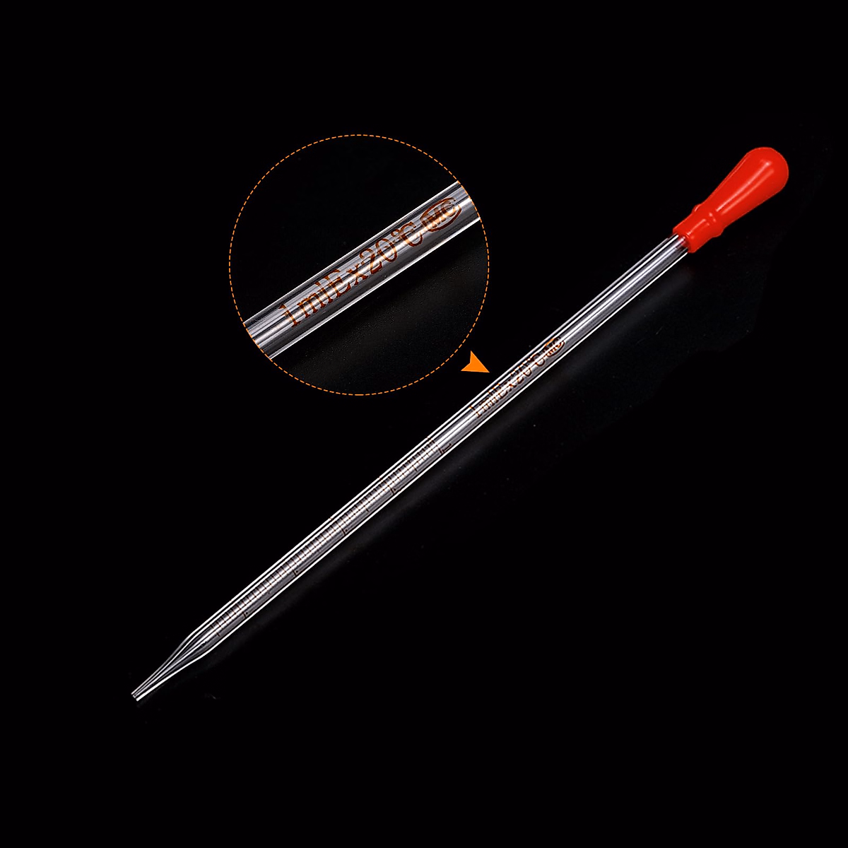 PATIKIL Graduated Dropper Pipettes Kit, 3 Pack 1ml Borosilicate Glass Pipette with Rubber Squeeze Bulb for Transfer Liquid for Lab, Chemistry, Clear