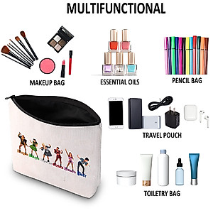G2TUP The Musical Queens Inspired Gift British History Cosmetic Bag Makeup Bag Musical Theater Fan Gift (British History White Bag)