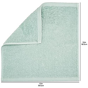 Amazon Basics Fast Drying, Extra Absorbent, Terry Cotton Washcloths - Pack of 24, Seafoam Green, 12 x 12-Inch