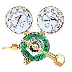 Yaetek Oxygen Regulator Large Tank Gauge Cutting Torch Regulator Outlet 0-200PSI Inlet 0-4000PSI CGA 540