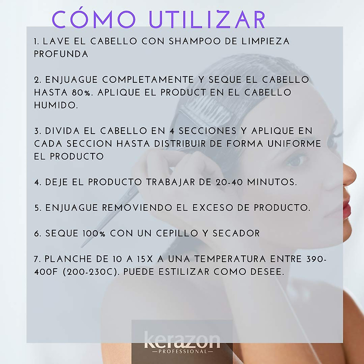 KERAZON Blonde Brazilian Hair BTX Treatment Purple Mask Platinum Effect & Silver Hair Providing Smoothing, Deep Hydration, Anti-Brass, Shine, Softness, Volume & Frizz Control