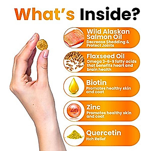 Omega 3 for Dogs - Fish Oil for Dogs Chews - Allergy and Dog Itch Relief - Dog Anti Shedding Supplement - Joint Health Treatment - Dog Skin and Coat Supplement - Salmon Oil - EPA & DHA Fatty Acids