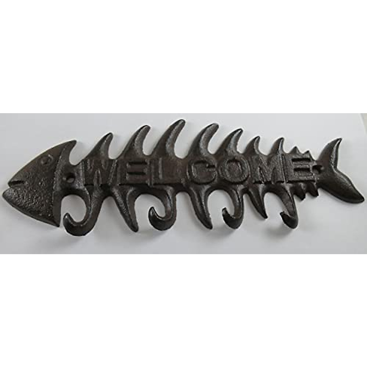 Cast Iron -Welcome- Fish Bone Key Rack