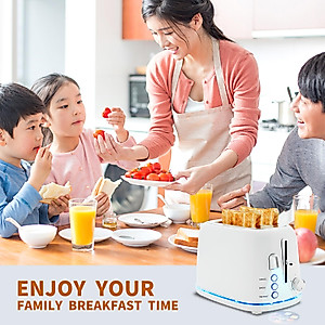 AAYUJUP Toaster 2 Slice Electric：Retro toaster Smart White toaster small toaster oven