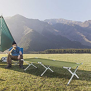 Kcelarec Outdoor Camping Cot, Folding Lightweight Bed Portable Camping Cot with Carry Bag for Adults Hiking Hunting Traveling