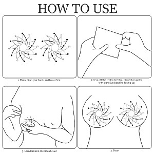 LUOEM Acrylic Nipple Covers Rhombus Shape Breast Face Jewels Acrylic Tears Gem Stones Bindi Chest Stickers (White Black)