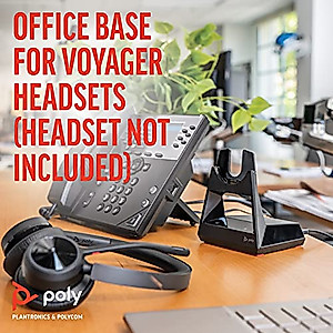 Poly - Voyager Office Base (Plantronics) - Compatible with Voyager Focus 2 and Voyager 4300 UC Series Headsets (Sold Separately) - Connect to PC/Mac, Deskphone, & Cell Phone