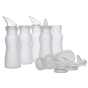 G.E.T. SDB-16-PC-6 Salad Dressing Bottle & 24 Lid, Break Resistant, 30 Piece (Set of 6), 16 oz, Clear