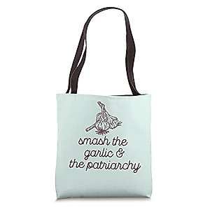 Smash the Garlic & the Patriarchy Funny Feminist Cook Meme Tote Bag