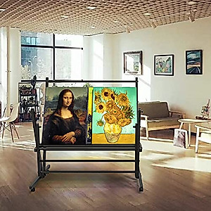 Baoz Art Metal Print Rack Storage Rack Portable Display Rack with Rolling Casters Printing Drying Display for Artworks, Posters, Prints