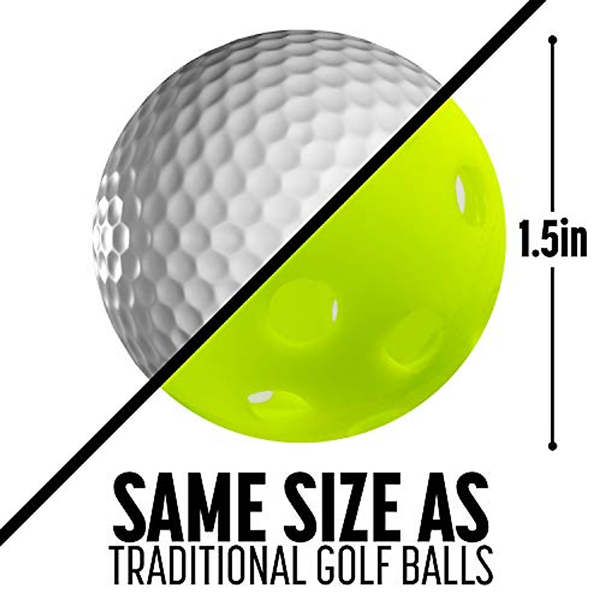 Franklin Sports Plastic Practice Golf Balls - Indoor + Outdoor Training Golf Balls - Best for Chipping + Putting Practice - Official Size Golf Balls - 12 Pack