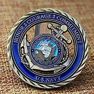 USA Navy Core Values Challenge Coin Collector's Medallion