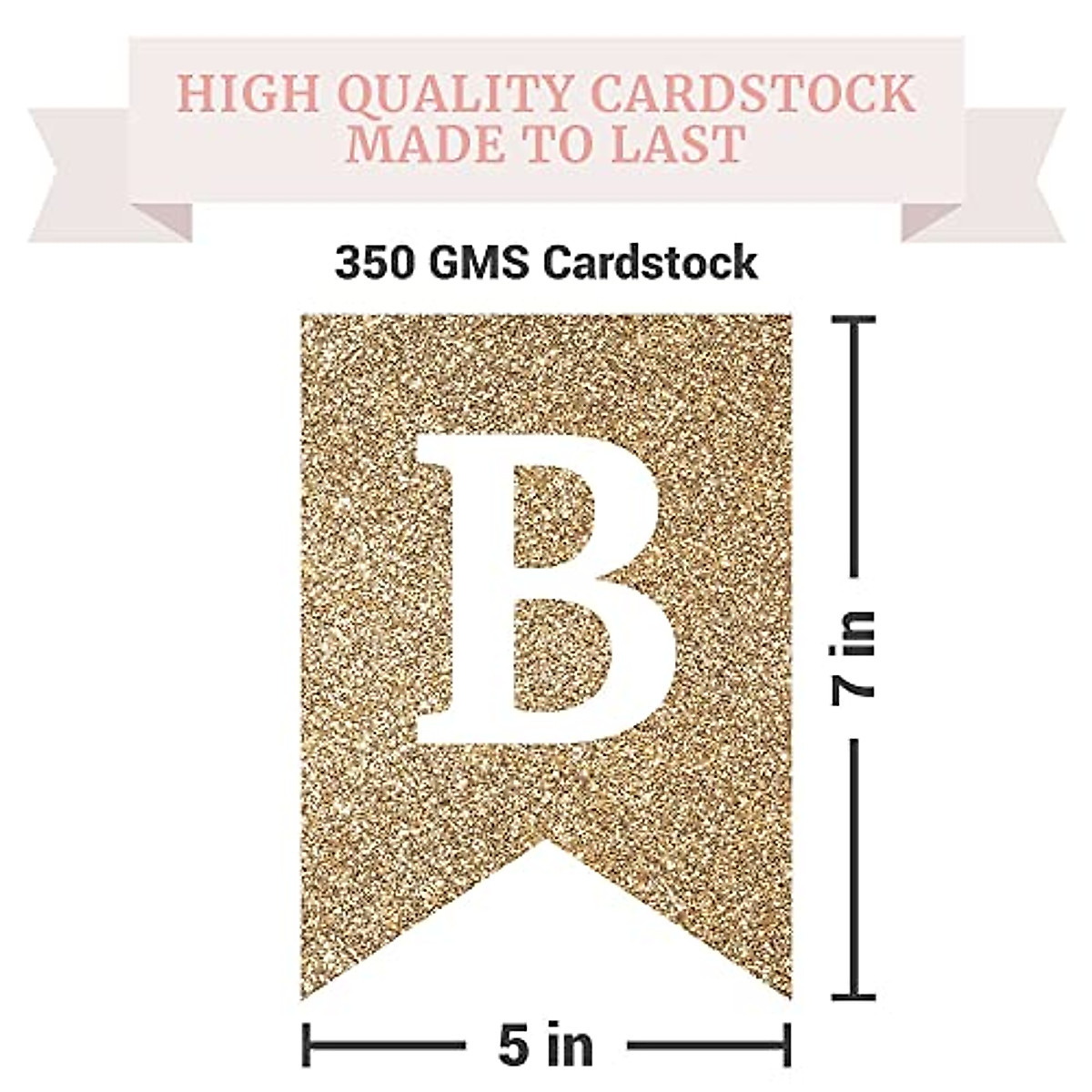 Pre-Strung Bride To Be Banner - NO DIY - Gold Glitter Bachelorette Bridal Party Banner - Pre-Strung Garland on 8 ft Strand - Gold Bachelorette Bridal Party Decorations & Decor. Did we mention no DIY?