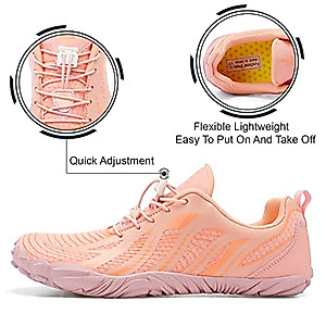 L-RUN Womens Water Shoes Lightweight Hiking Shoes Quick Drying Pink M US (Women 8.5, Men 7)=EU39