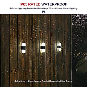 YONCDIAT Solar Lights Outdoor, White and Warm 2 Color,12LED IP65 Waterproof Solar Powered for Wall Outside Garden Fence Porch【2 Pack】 (S)