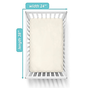 American Baby Company 100% Natural Supreme Cotton Jersey Knit Fitted Portable/Mini-Crib Sheet, Ecru, Soft Breathable, for Boys and Girls