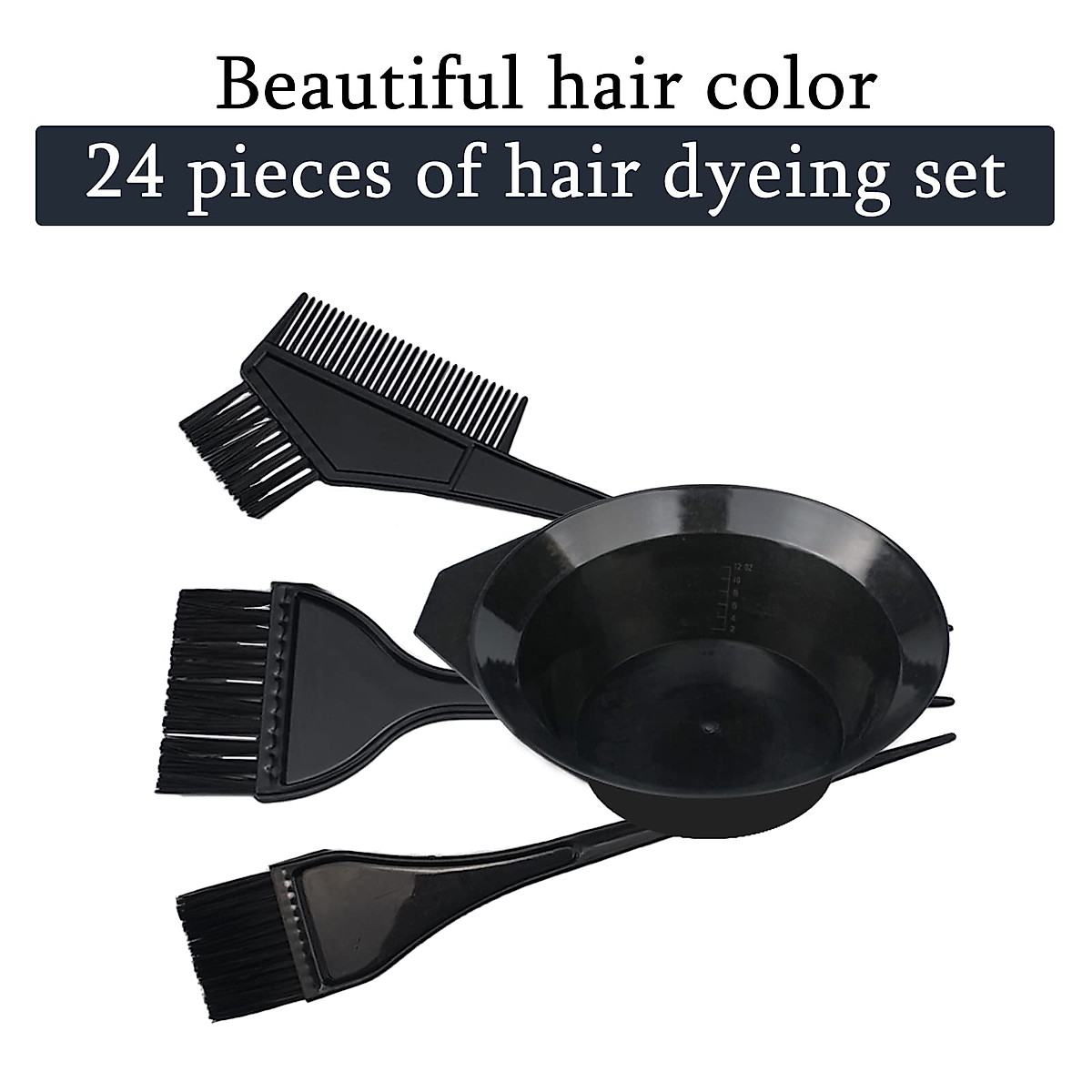 NEPAK 24 Pieces Professional Salon Hair Coloring Dyeing Kit,Hair Dye Brush and Bowl Set,for Hair Coloring Hair Dye Tools