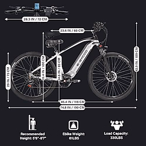 E·Bycco 29'' 1000W Motor Electric Bike for Adults 32 MPH with 48V 17.5AH Battery Up to 65 Miles 7Speed Mountain Ebike, Pedal Assist Throttle Class 3 Electric Bicycle for Commuter E Bike (Silver)