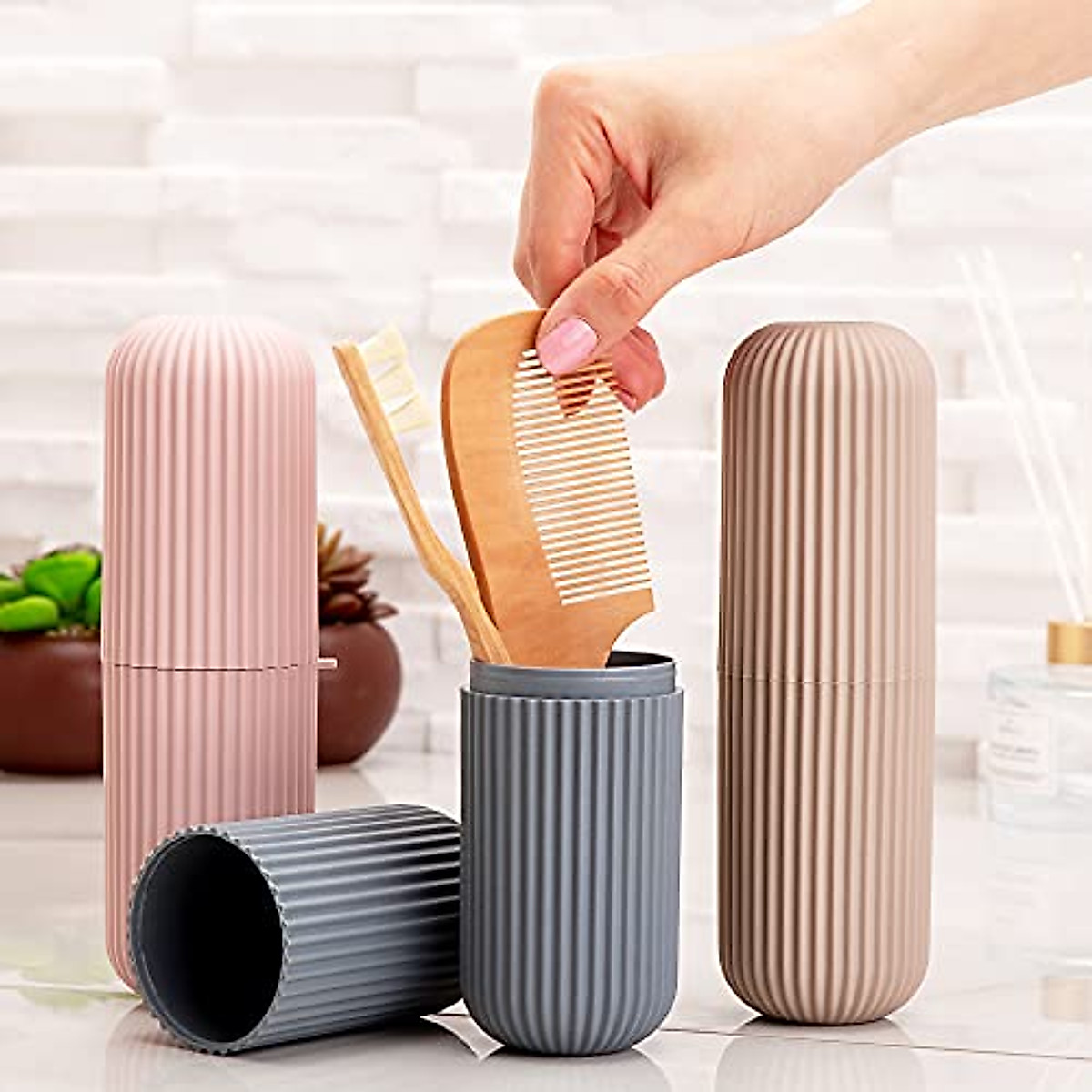 EDNA HOME Travel Toothbrush Holder, 3 Sets