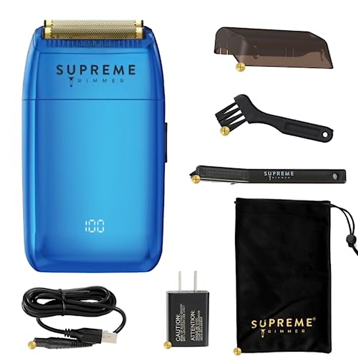 SUPREME TRIMMER Foil Shaver STF600 (60 Min Runtime) & Replacement Cutters SB55 | Crunch Lite - Blue