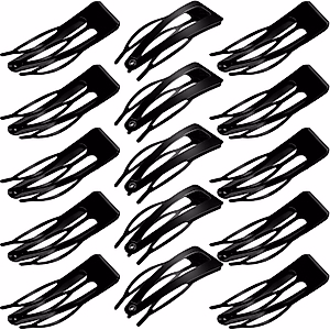 32 Pieces Hair Clips Set - 3 Prong Double Grip Metal Barrettes, Hair Comb Accessories for Women, Girls Hair Accessories (Black)
