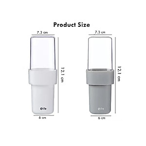 Travel Toothbrush Case for Regular and Electric Toothbrushes (Oral B Philips), Personal Hygiene Items Case for Two, Large Capacity for Toothpaste Shaver, Towels, Perfect for Business and Personal Travel (White)