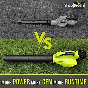 SnapFresh Leaf Blower Cordless - 350 CFM Cordless Leaf Blower with 4.0Ah Battery & Fast Charger, 20V Electric Battery Powered Leaf Blower for Yard Porch Garden