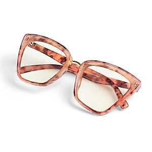 EVEE Fashion Cateye Computer Glasses For Women with Blue Light Blocking - (Vienna) (Pink Tortoise)