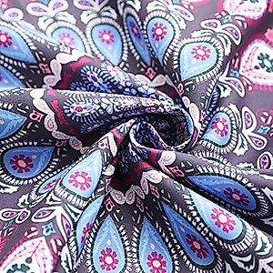 Mandala Duvet Cover King Size, 3 Pieces Soft Lightweight Microfiber Duvet Cover Set, Purple Mandala Bedding Comforter Cover Set with Zipper Ties, 1 Duvet Cover and 2 Pillowcases, No Comforter