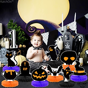 KatchOn, Halloween Centerpieces for Tables - Pack of 9 | Orange and Black Halloween Table Centerpiece for Halloween Table Decorations | Pumpkin Halloween Centerpiece for Halloween Decorations Indoor
