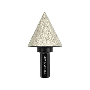 Diamond Beveling Chamfer Bit, 1-3/8 Inch (35mm) Hex Shank Diamond Countersink Drill Bits for Existing Hole Trimming Finishing Enlarging, Diamond Cone Tile Bit for Marble Ceramic Granite