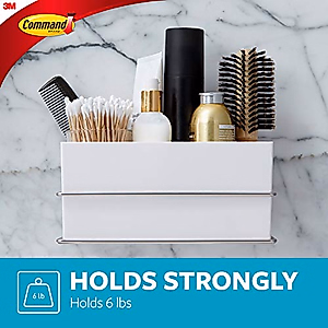 Command Wall and Cabinet Organizer, Satin Nickel, 1-Organizer, 4-Water-Resistant Strips, Organize Damage-Free