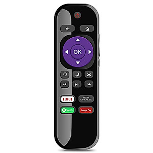 Gvirtue NS-RCRUS-17 Universal Remote Control Replacement for Insignia Roku TV Remote All Insignia Roku Smart LED TV with Spotify, Cineplex, Netflix, Google Play (Model Year 2016 2017 2018 2019 2020)