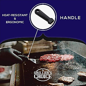 Grillers Choice 32 Piece Griddle Accessories Set Metal Spatulas - Commercial Heavy Duty Stainless Steel,Flat Top,Grill,Indoor-Outdoor,Hibachi,BBQ Grilling Utensils- Designed by Chef and BBQ Judge