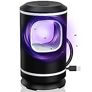 Bug Zapper Indoor, GILAYGROW Insect Trap, Fly Trap, Quiet Fruit Flies Mosquito Killer Trap, Mosquito Lamp, Electric Mosquito Zapper for Bedroom, Living Room, Office, Kitchen (Black)