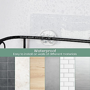 COSYLAND Corner Shower Shelf Set of 2, Stainless Steel 304, Shower Basket without Drilling, for Bathroom/Kitchen/Bedroom, with Self-Adhesive Mat, 4 Pieces and 2 Hooks, Black