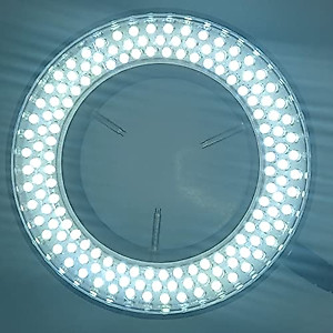 QAREQU 144 LED Ring Light External Adjustable Dimmer Adapter for Camera Microscope Brightness