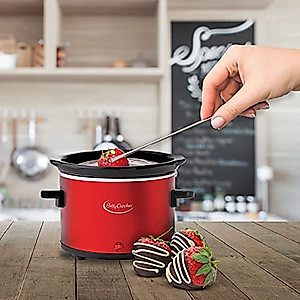 Betty Crocker Mini, Fondue Melting Pot Warmer and Chocolatier, 0.7 Quart, Red