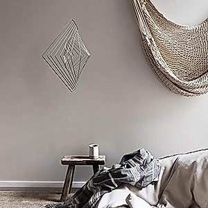 Atellani Square Wave | The Mesmerizing Kinetic Wind Spinner | Magical Calming Art Piece by Ivan Black (Silver)