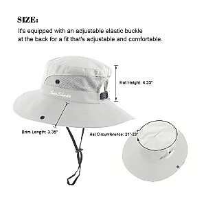 Sun Hats for Women Beach Hat Ponytail Hat Womens Sun Hat with UV Protection Wide Brim Pure Beige