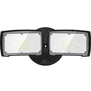 LEPOWER 3000LM LED Flood Light Outdoor, Switch Controlled LED Security Light, 28W Exterior Lights with 2 Adjustable Heads, 5500K, IP65 Waterproof for Garage, Yard, Patio
