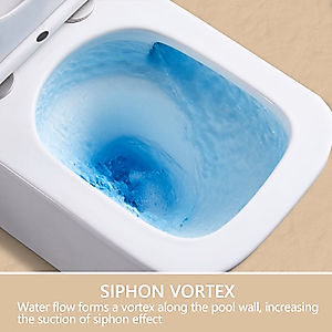 One Piece Toilet, DeerValley DV-1F0071 Modern Elongated Toilet Power Dual Flush 1.1/1.6 GPF Toilet for Bathroom 12" Rough in Rectangular Bowl, 1000g MaP