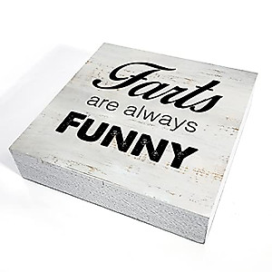 Rustic Farts are Always Funny Bathroom Wood Box Sign Humor Toilet Wooden Box Sign Farmhouse Home Restroom Desk Shelf Decor (5 X 5 Inch)