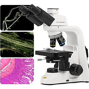 SWIFT 40X-2500X Compound Trinocular Microscope Stellar Pro-T-BD, Brightfield Darkfield, Research-Grade Infinity Corrected, Mechanical Stage, Ultra-Precise Focusing, Camera-compatible, Darkfield Slider