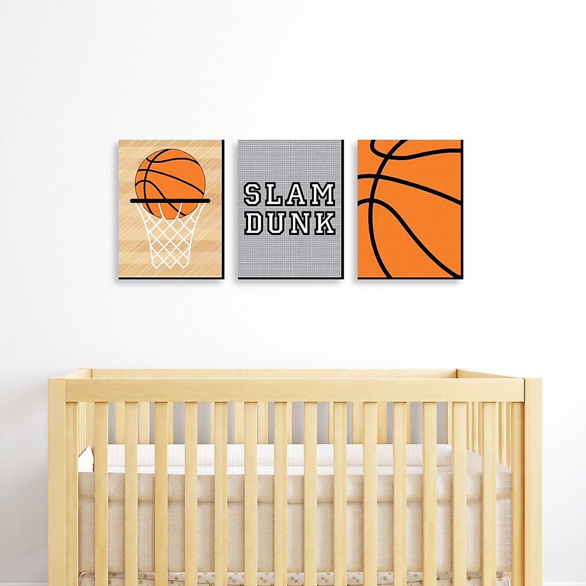 Big Dot of Happiness Nothin' but Net - Basketball - Sports Themed Nursery Wall Art, Kids Room Decor and Game Room Home Decorations - Gift Ideas - 7.5 x 10 inches - Set of 3 Prints