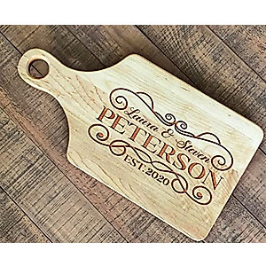 Personalized Mr and Mrs Cutting Board Wedding Gift for Couple Custom Engraved Cutting Board